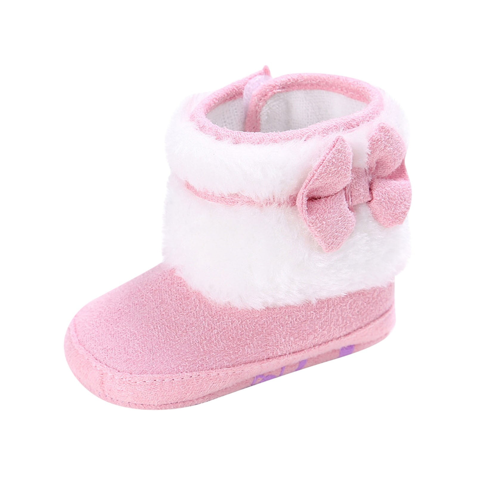 Alkepwun Infant Snow Boots Adorable Bow-Tie Fluffy Warm Baby Walking ...