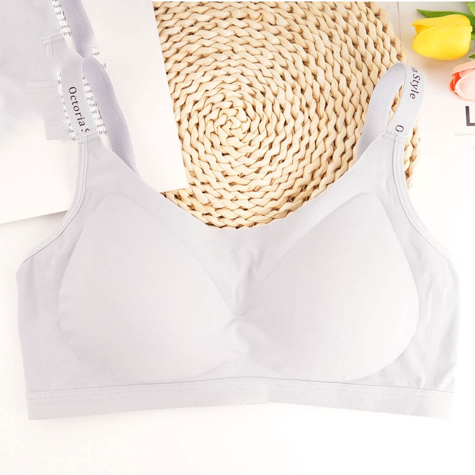 Alkepwun Jelly Push Up Bras for Women Solid Color Wire-Free Adjustable ...