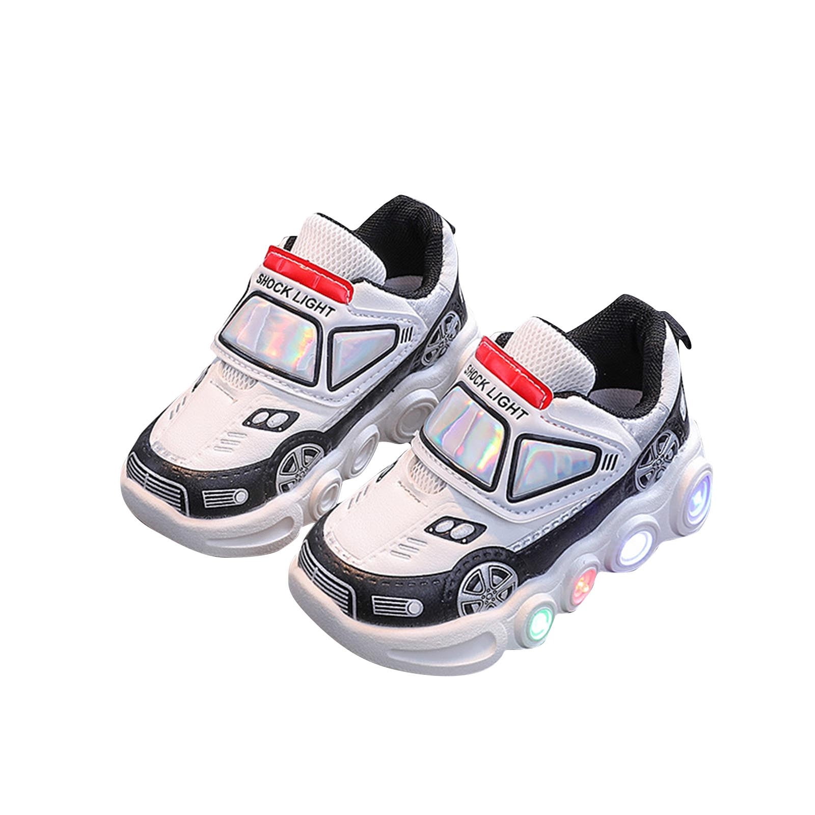 Alkepwun Kids Shoes Cute Car-Shaped Light-Up Sneakers, Soft Sole Anti ...