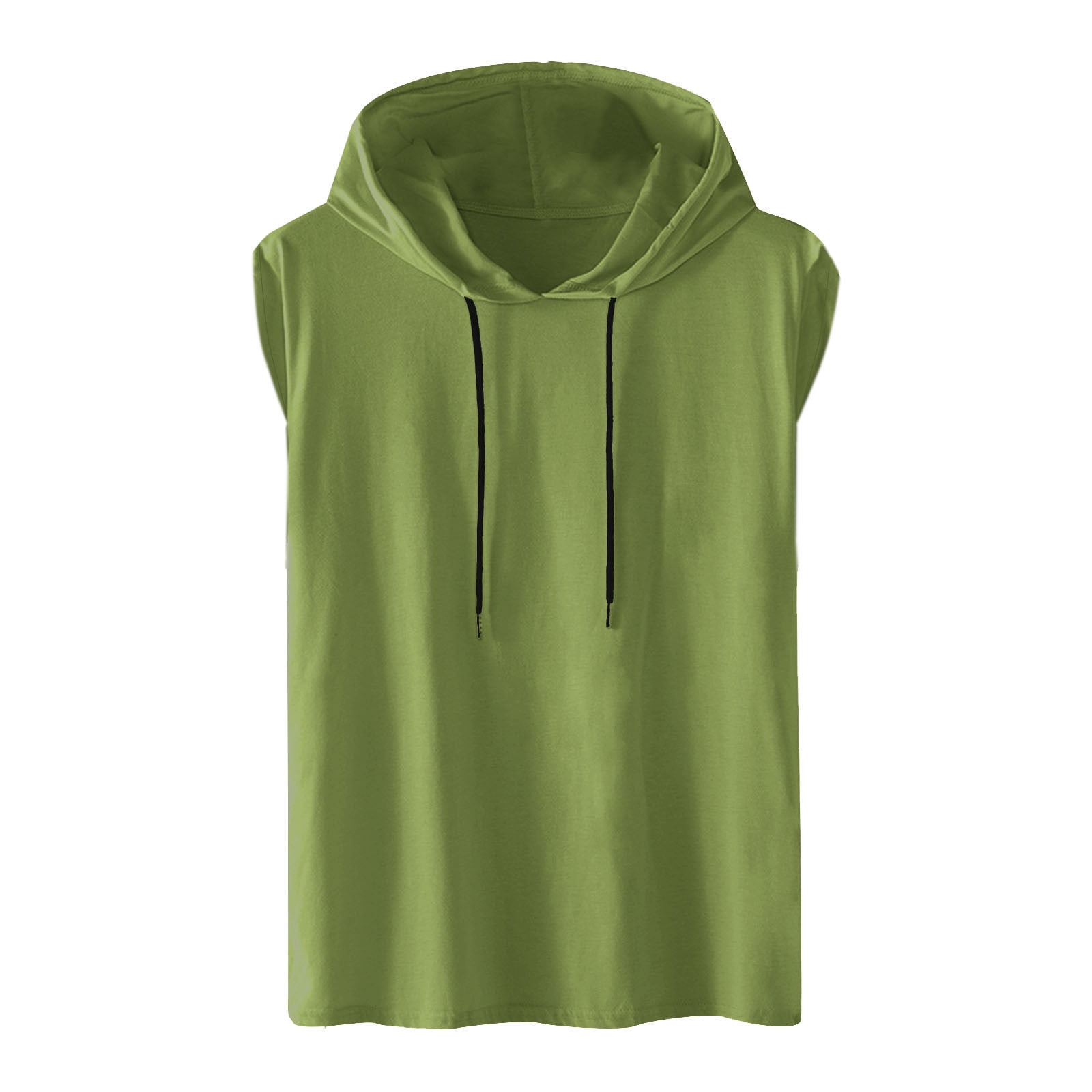 Alkepwun Men's Sleeveless Workout Hoodies Tank Tops Solid Color Hooded ...