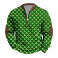 Alkepwun Mens Sweatshirt St Patricks Day Shamrock 1/4 Zip Long-Sleeve ...