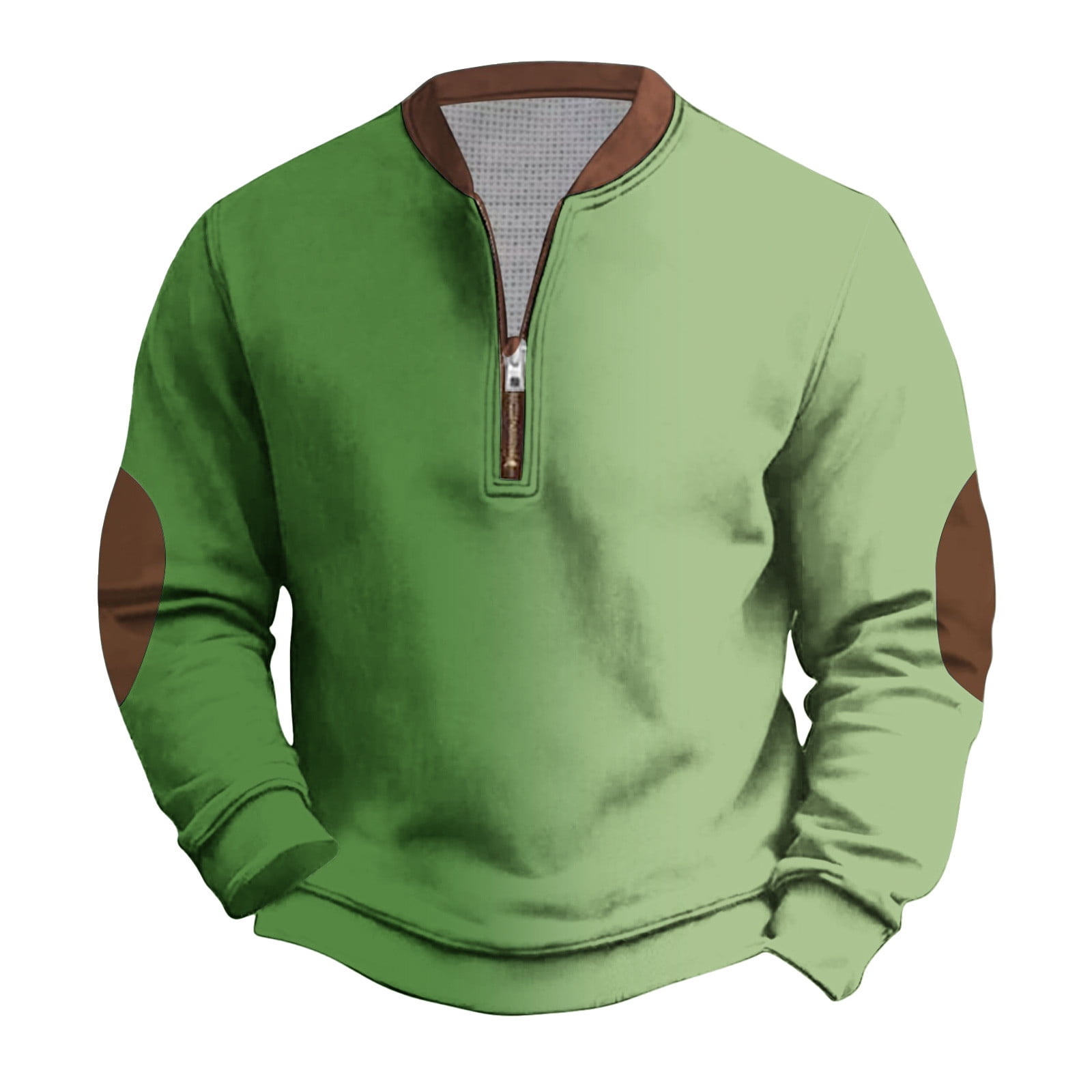 Alkepwun Mens Sweatshirt St Patricks Day Shamrock 1/4 Zip Long-Sleeve ...