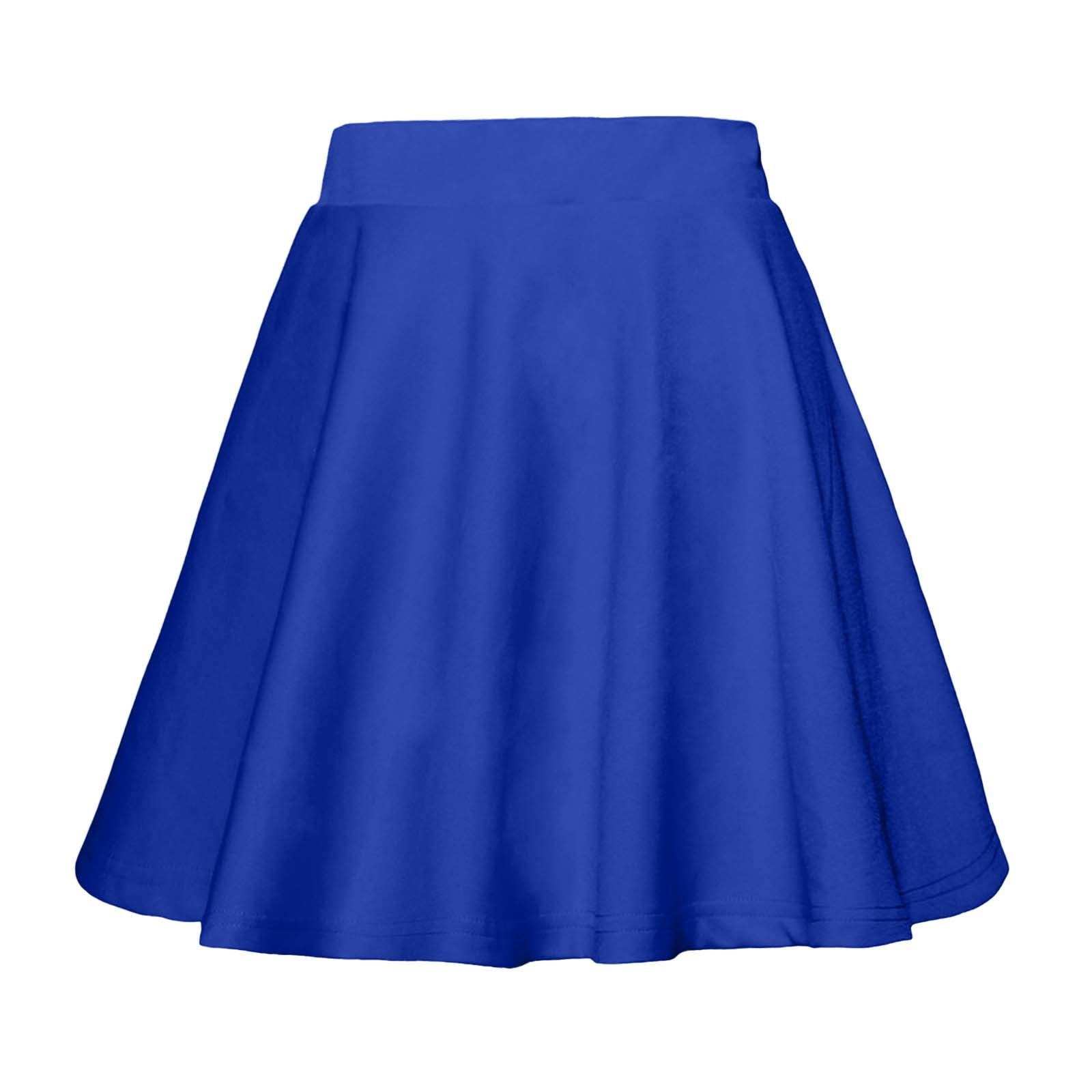 Alkepwun Midi Skirt Women's Casual Stretchy High Waist Basic Versatile ...