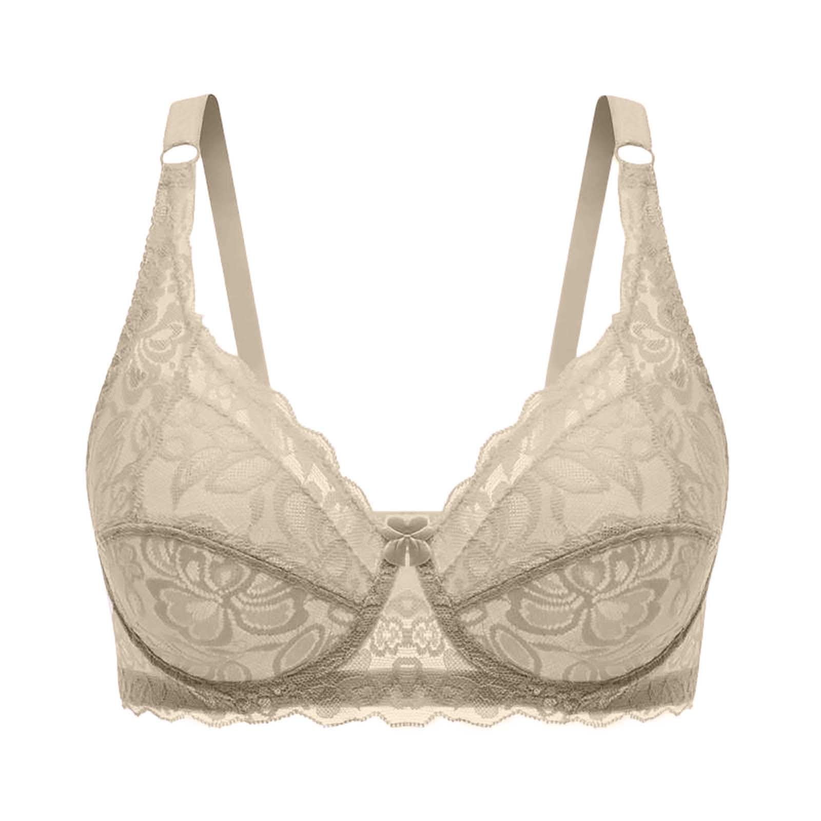Alkepwun Push up Bras for Women Solid Color Wire Free Lace Plus Size ...