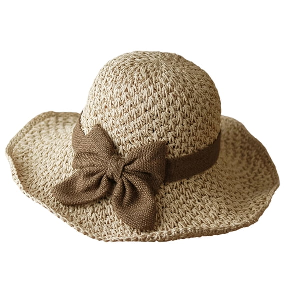 Alkepwun Straw Bucket Hats for Women Wide Brim UV Protection Breathable ...