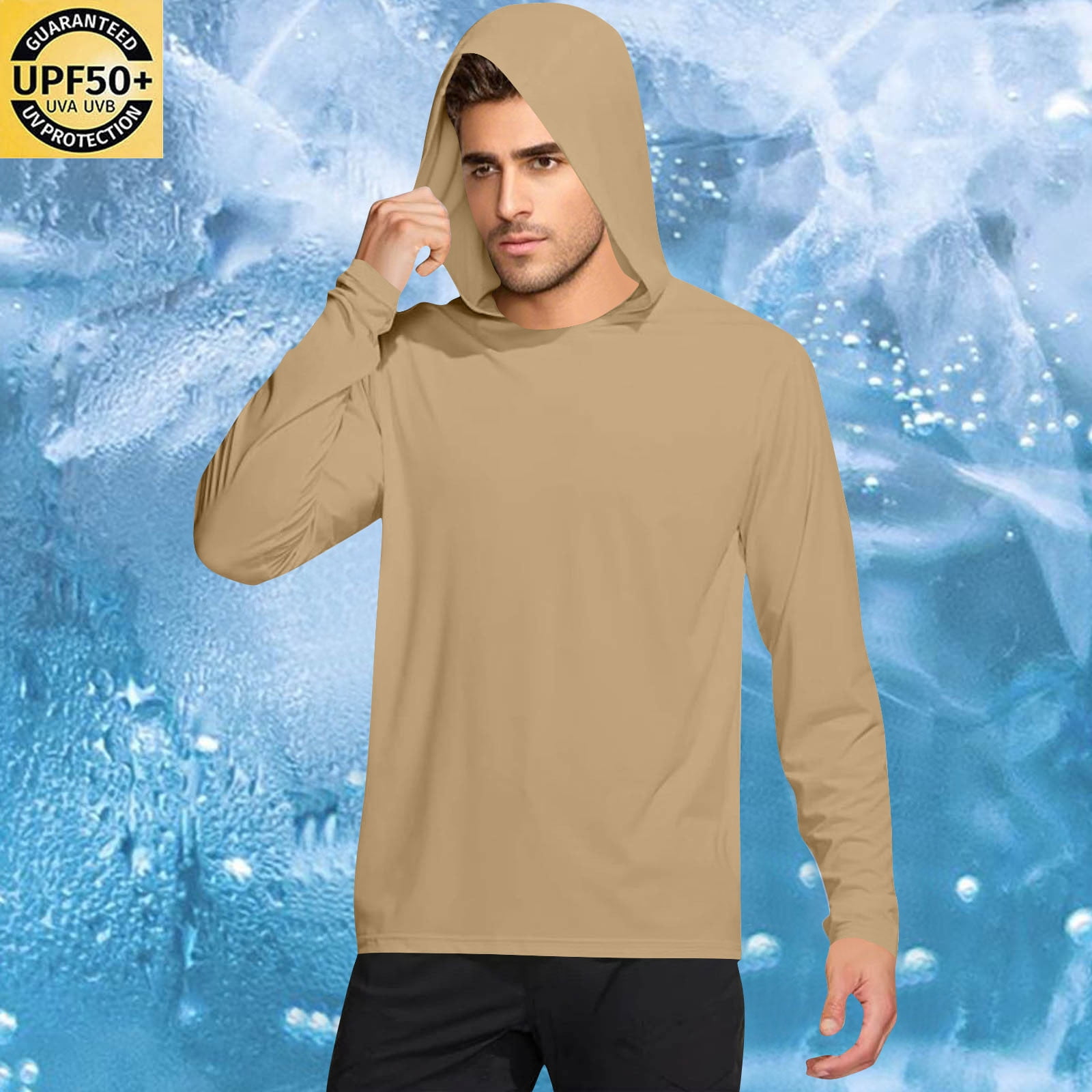 Alkepwun Sun Shirts for Men UPF 50+ Long Sleeve UV Protection Hoodie ...