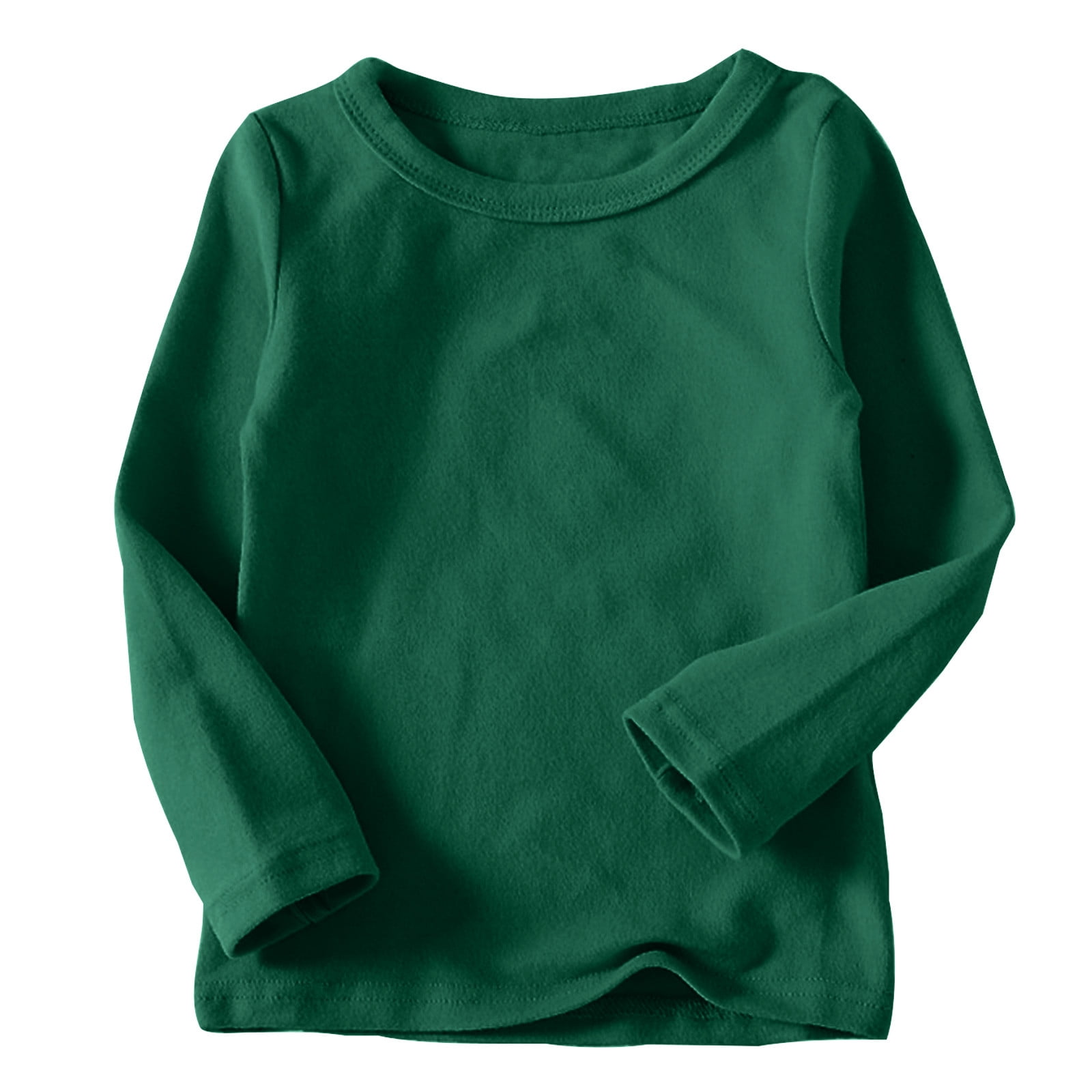Alkepwun Toddler Baby Boy Girl Basic Solid Plain Cotton T Shirts Girls ...