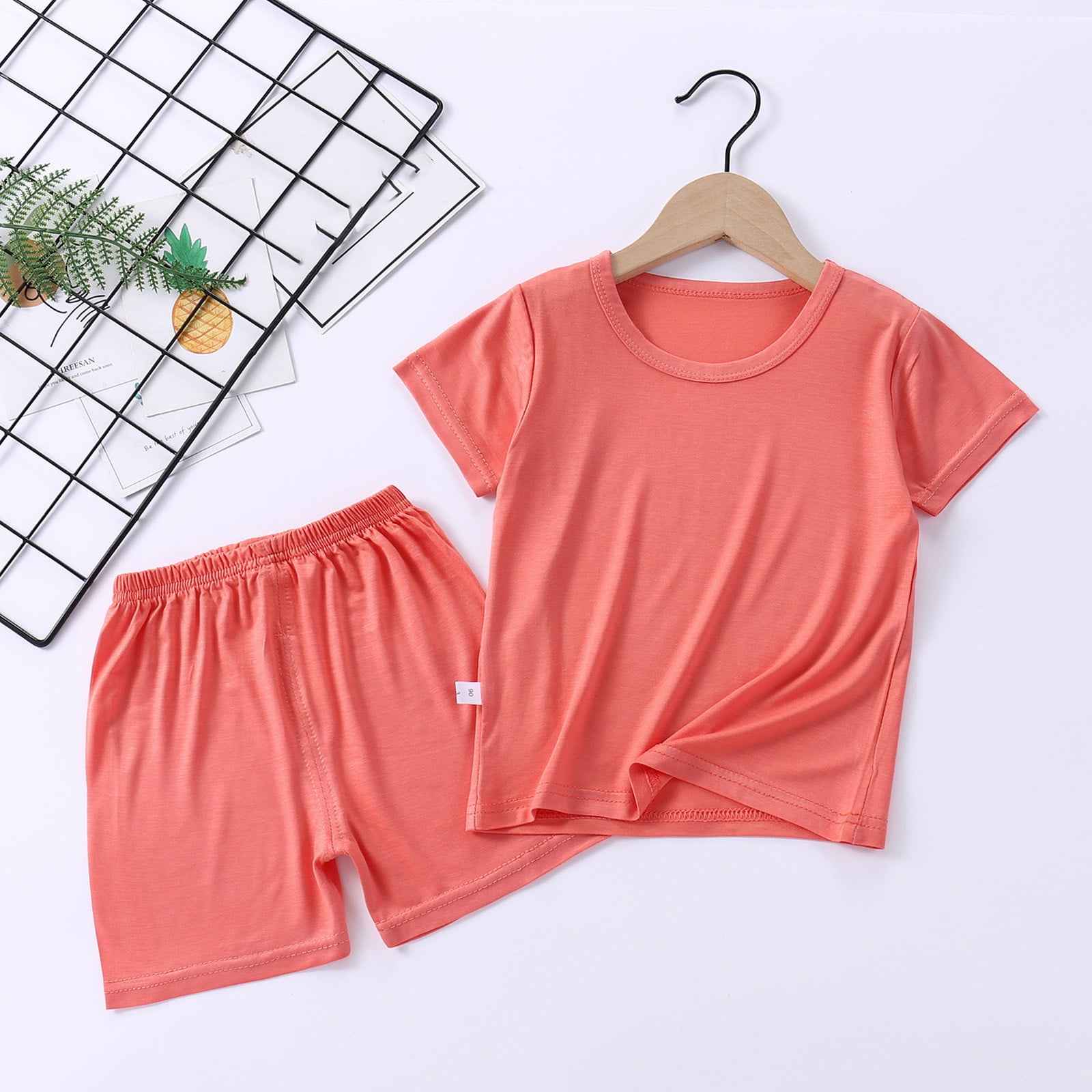 Alkepwun Toddler Baby Girls Cute Shorts Set Summer Outfits Casual Plain ...