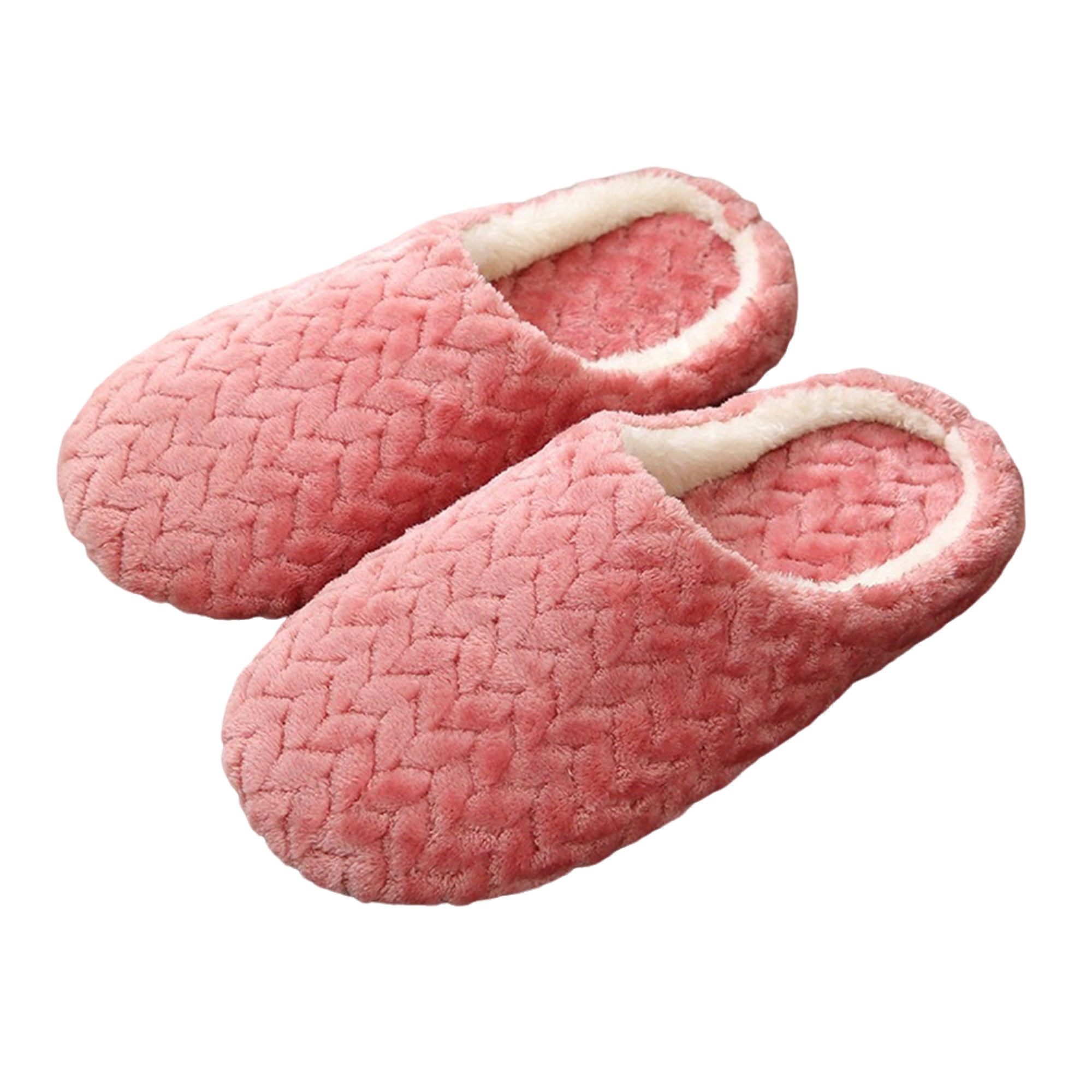 Chiccall Winter Warm Slippers, Rhombus Pattern Faux Fur, Memory Foam ...