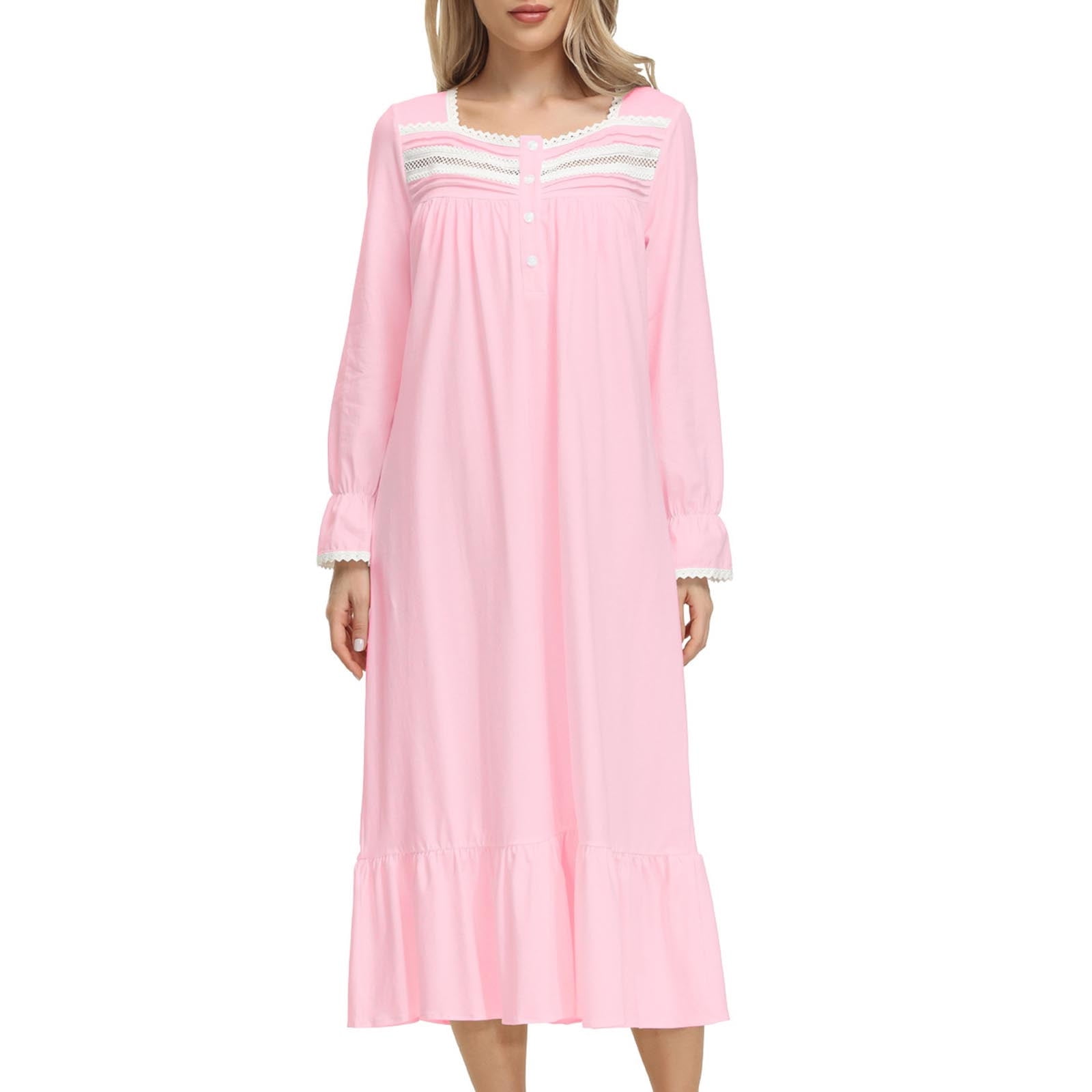 Alkepwun Women's Vintage Victorian Nightgown Bridal Nighty Pajamas ...
