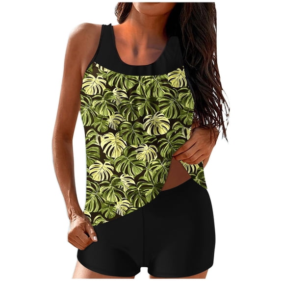 Alkepwun Womens Swimsuits Tankini Two Piece Plus Size Modest Bathing ...