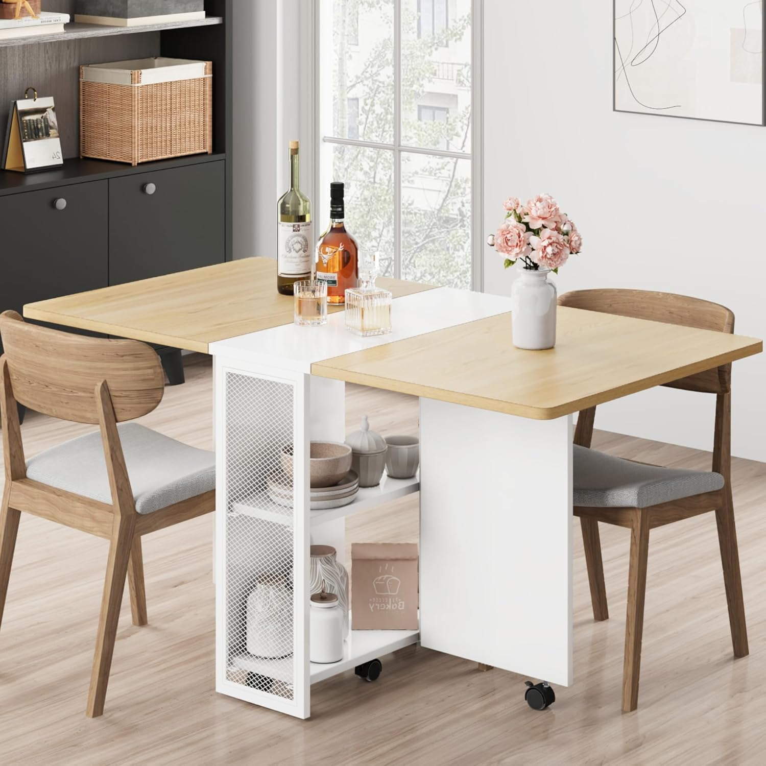 Alkmaar Folding Dining Table Drop Leaf Table for Small Spaces ...