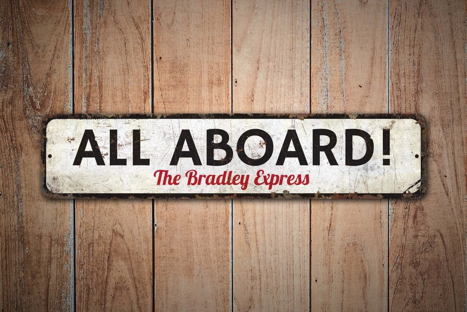 All Aboard All Aboard Sign Express Train Sign Express Train Decor ...