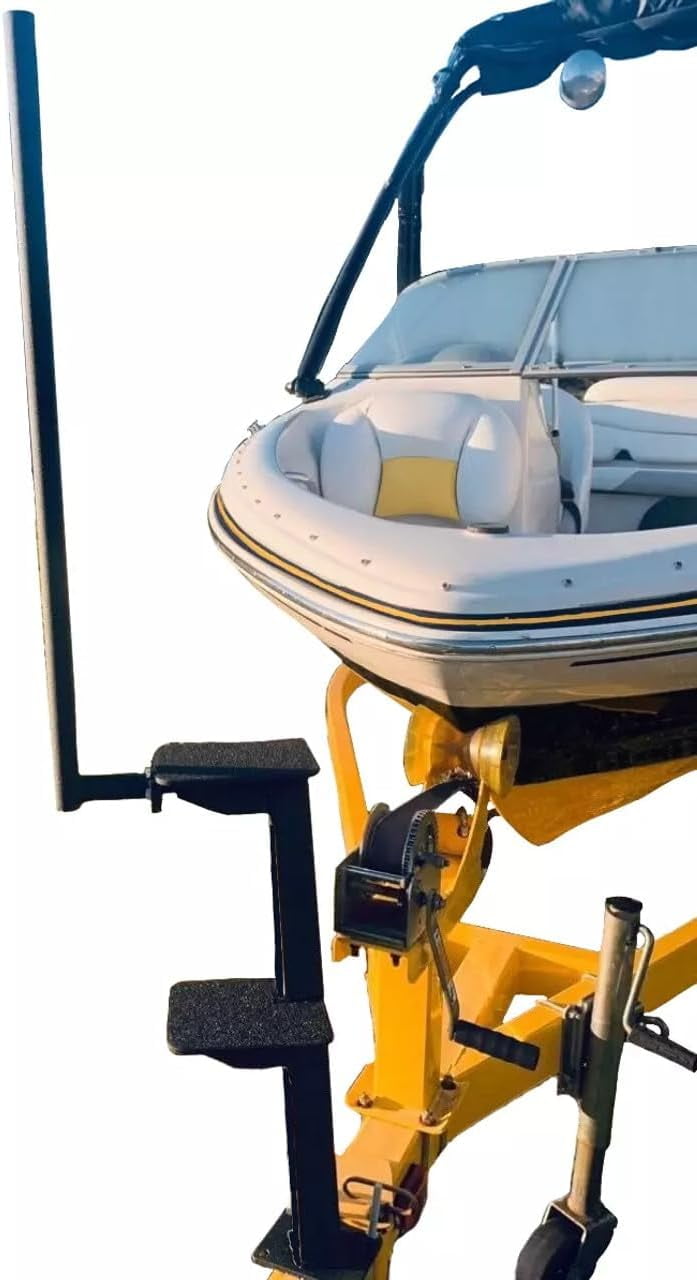 All Aboard Boat Trailer Steps with Handrail Entry Ladder for Bass, Ski ...