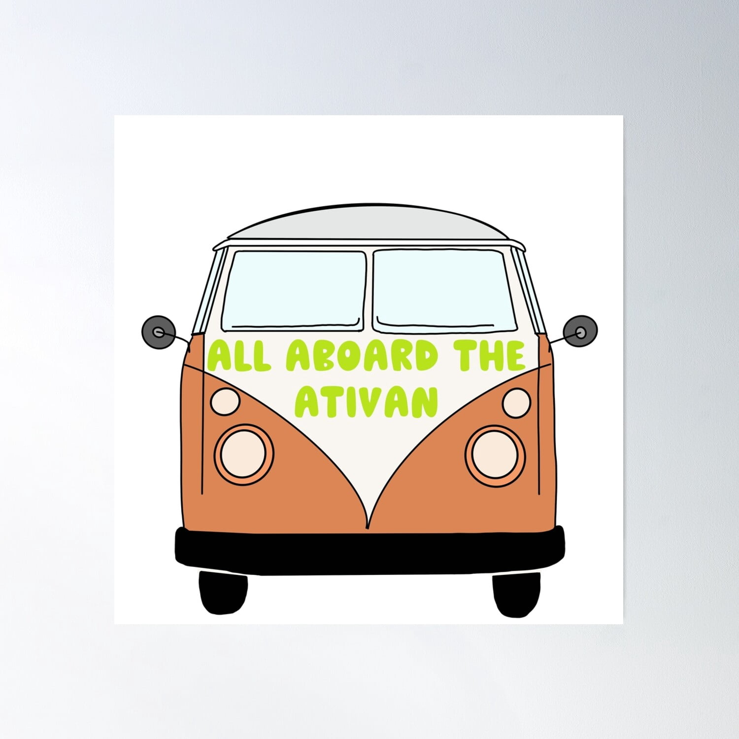 All Aboard The Ativan Poster Wall Art, Modern Wall Decor, 16x16 ...