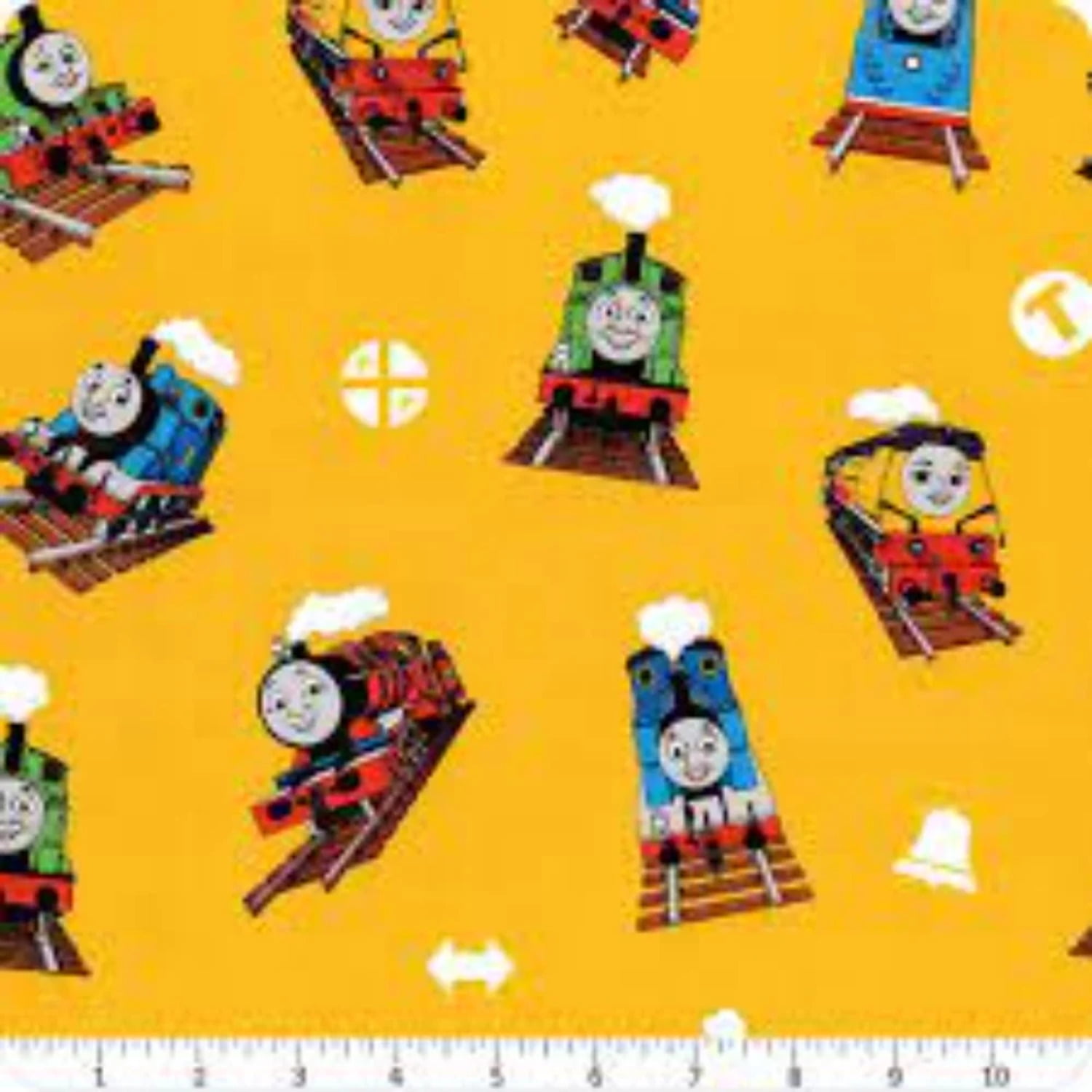 All Aboard With Thomas Friends Friends Yellow Cotton Fabric - Walmart.com