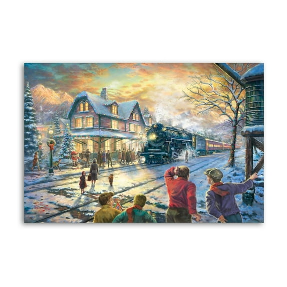 All Aboard for Christmas Art Poster Canvas Painting Decor Wall Print ...