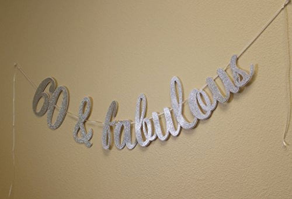 All About Details 60 & Fabulous Cursive 60th Birthday Banner, Party ...