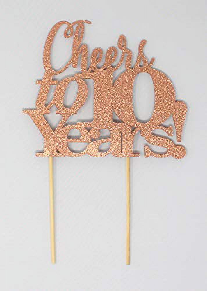 All About Details Cheers to 10 Years! Cake Topper, 1PC, 10th ...