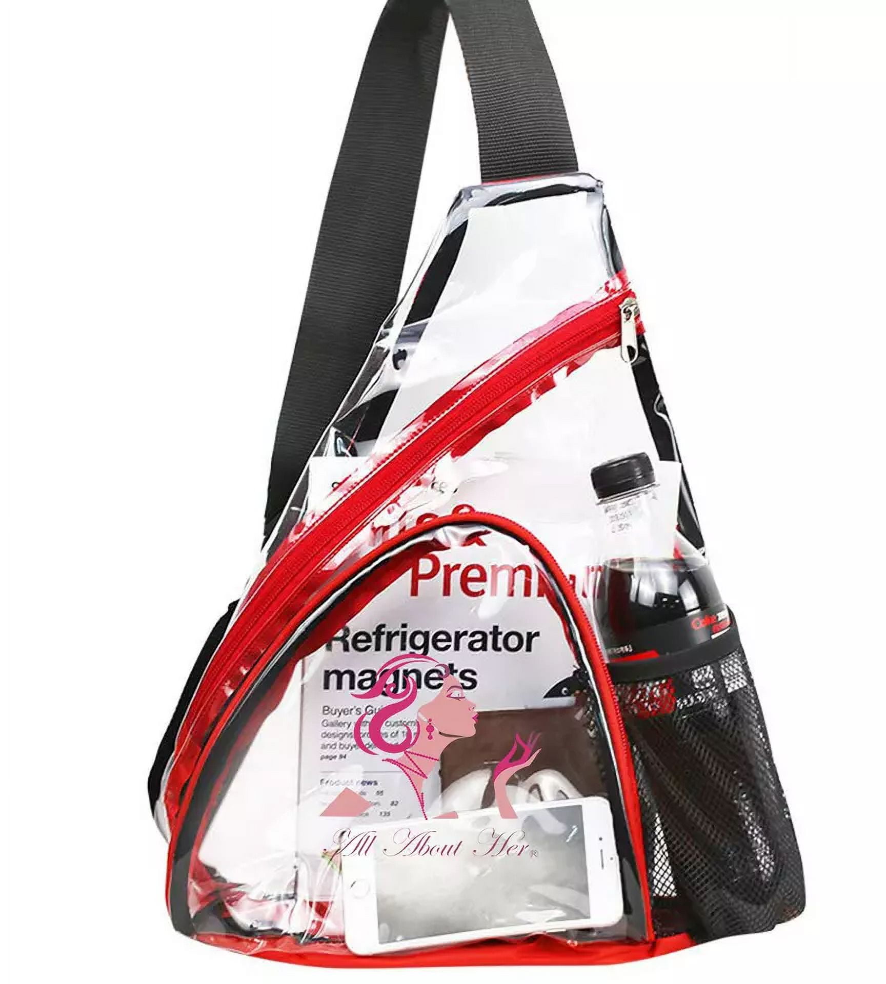All About Her Clear PVC Sling Bag - Shoulder Crossbody Backpack ...