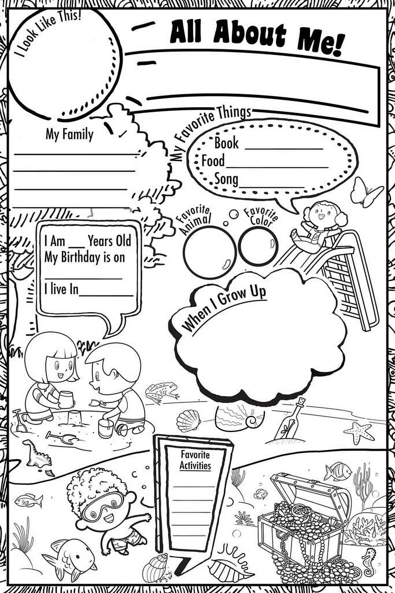 All About Me Kids Star Student Biography Classroom Chart Activity ...