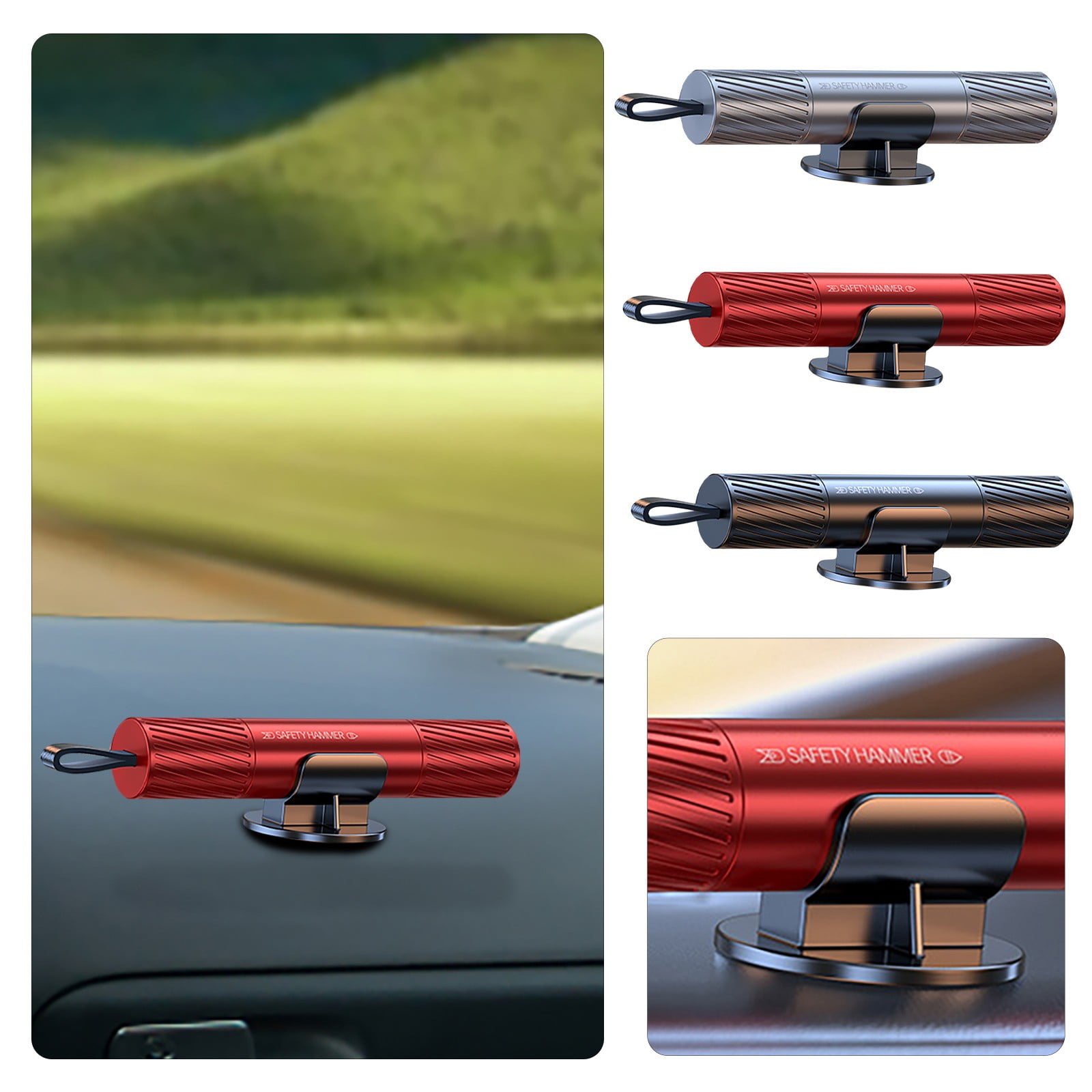 All-Age-Friendly Car Safety Hammer - 2-in-1 Window Breaker & Seatbelt ...