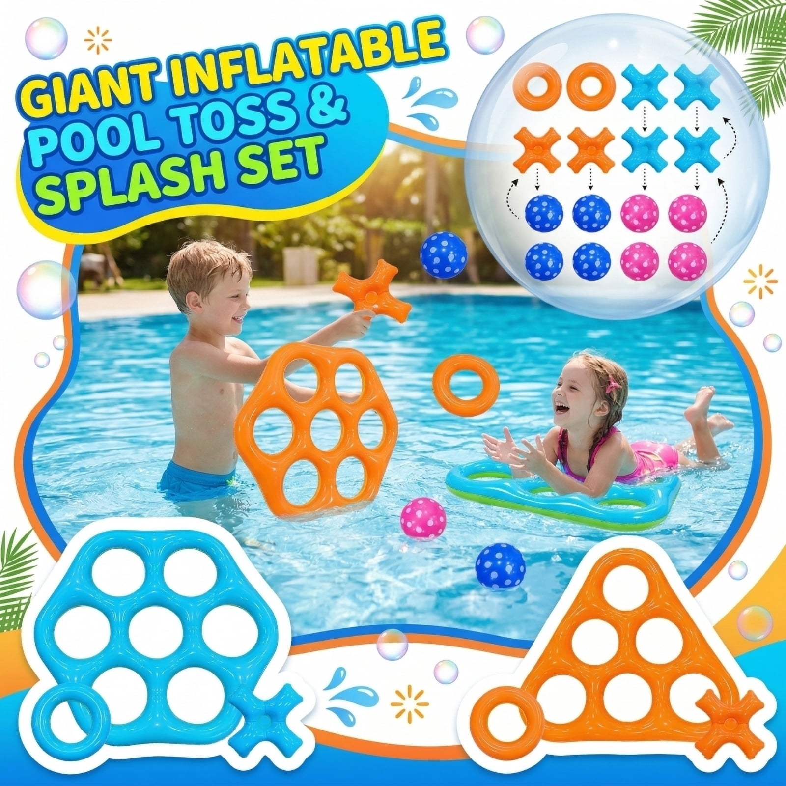 All Ages Inflatable Pool, Pool ToysforAll Ages, 20X17inPvc, Water Ring ...
