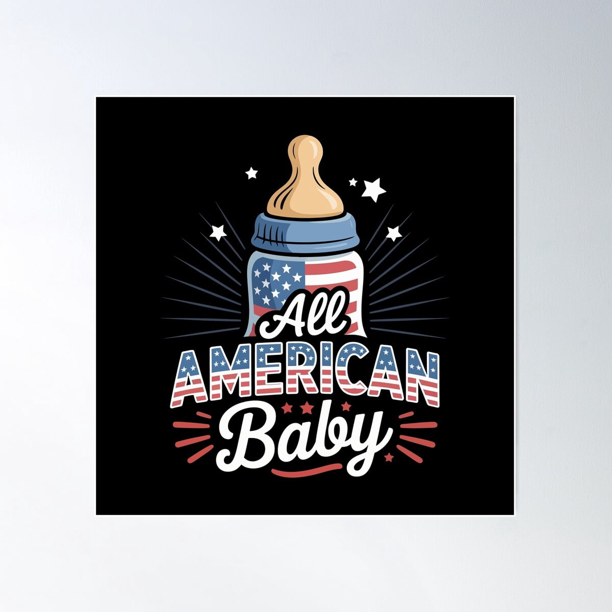 All American Baby Newborn Independence Day Art Unframed Paper Print ...