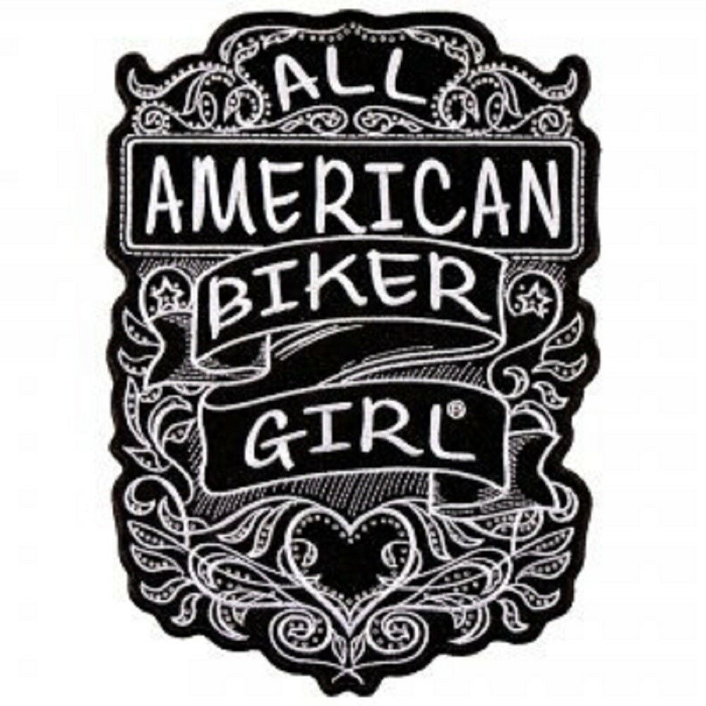 All American Biker Girl - Embroidered High Thread Iron-on Heat Sealed ...