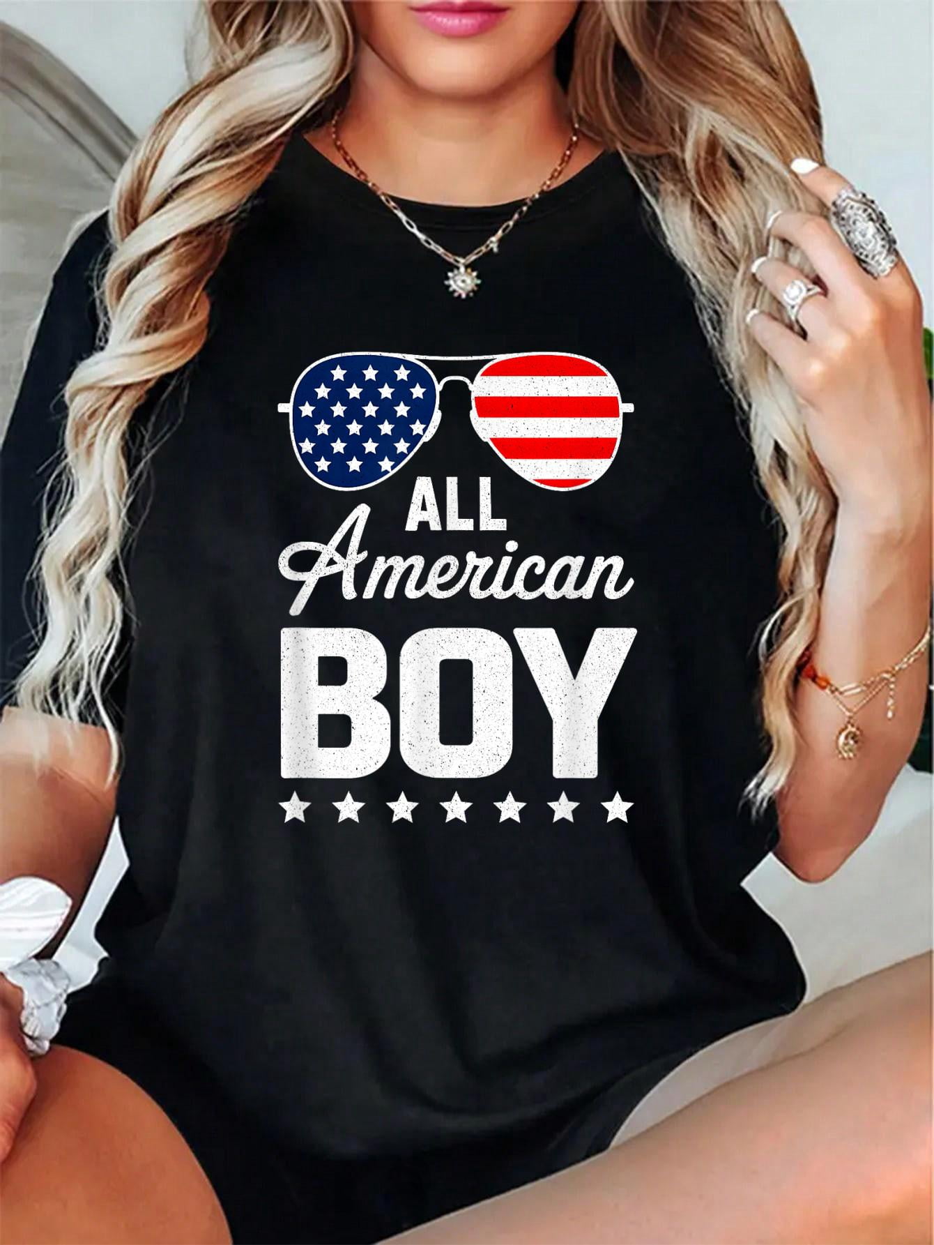 All American Boy Sunglasses USA Flag 4th of July T-Shirt - Walmart.com