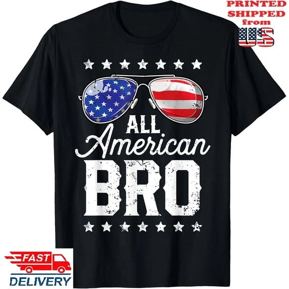 All American Bro 4Th Of July Men Family Matching Sunglasses T-Shirt ...