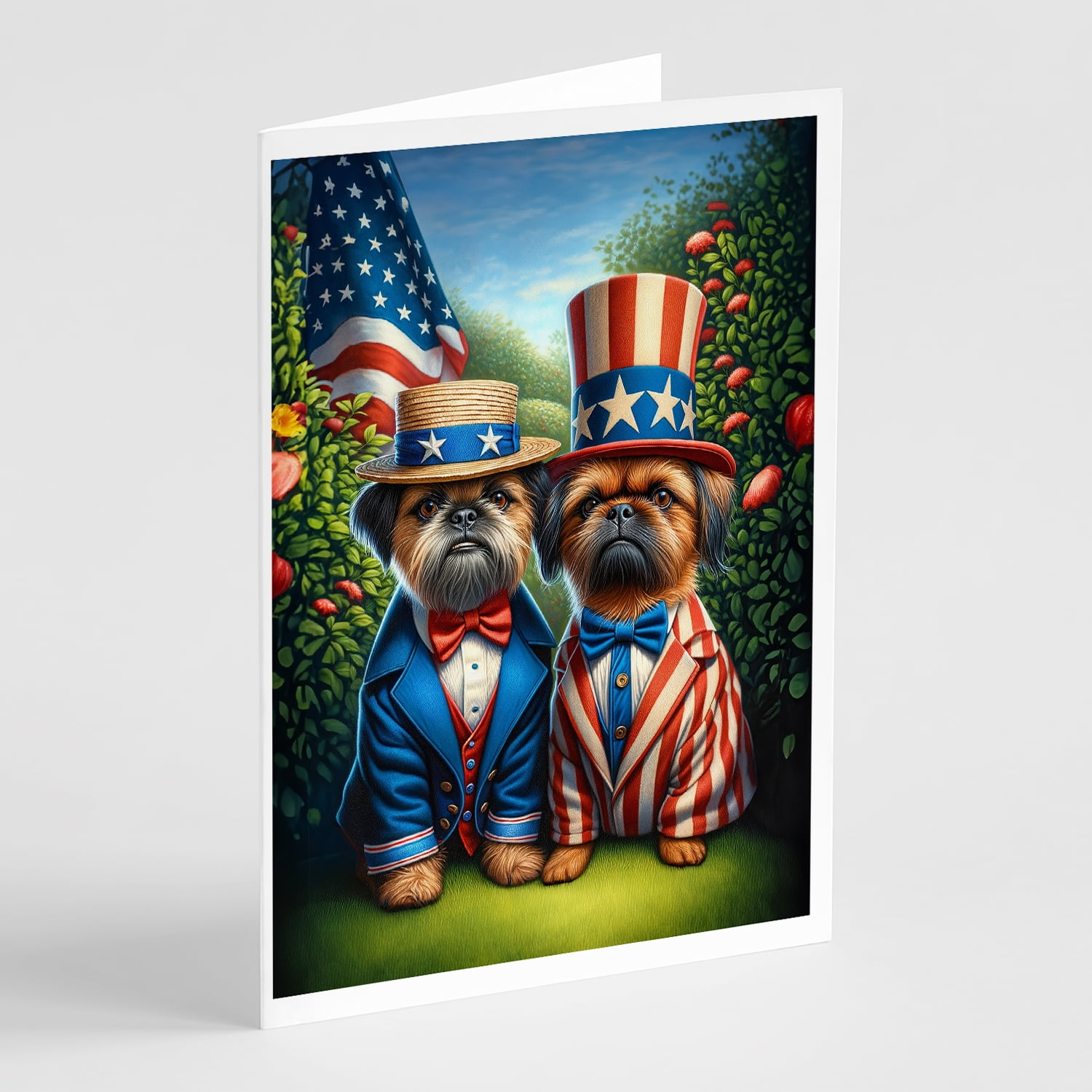 All American Brussels Griffon Greeting Cards Pack of 8 7 in x 5 in ...