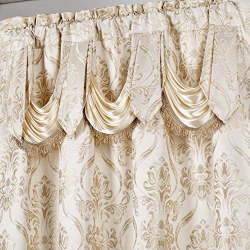 All American Collection New 4 Piece Drape Set with Attached Valance and ...