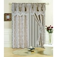 All American Collection New 4 Piece Drape Set with Attached Valance and ...