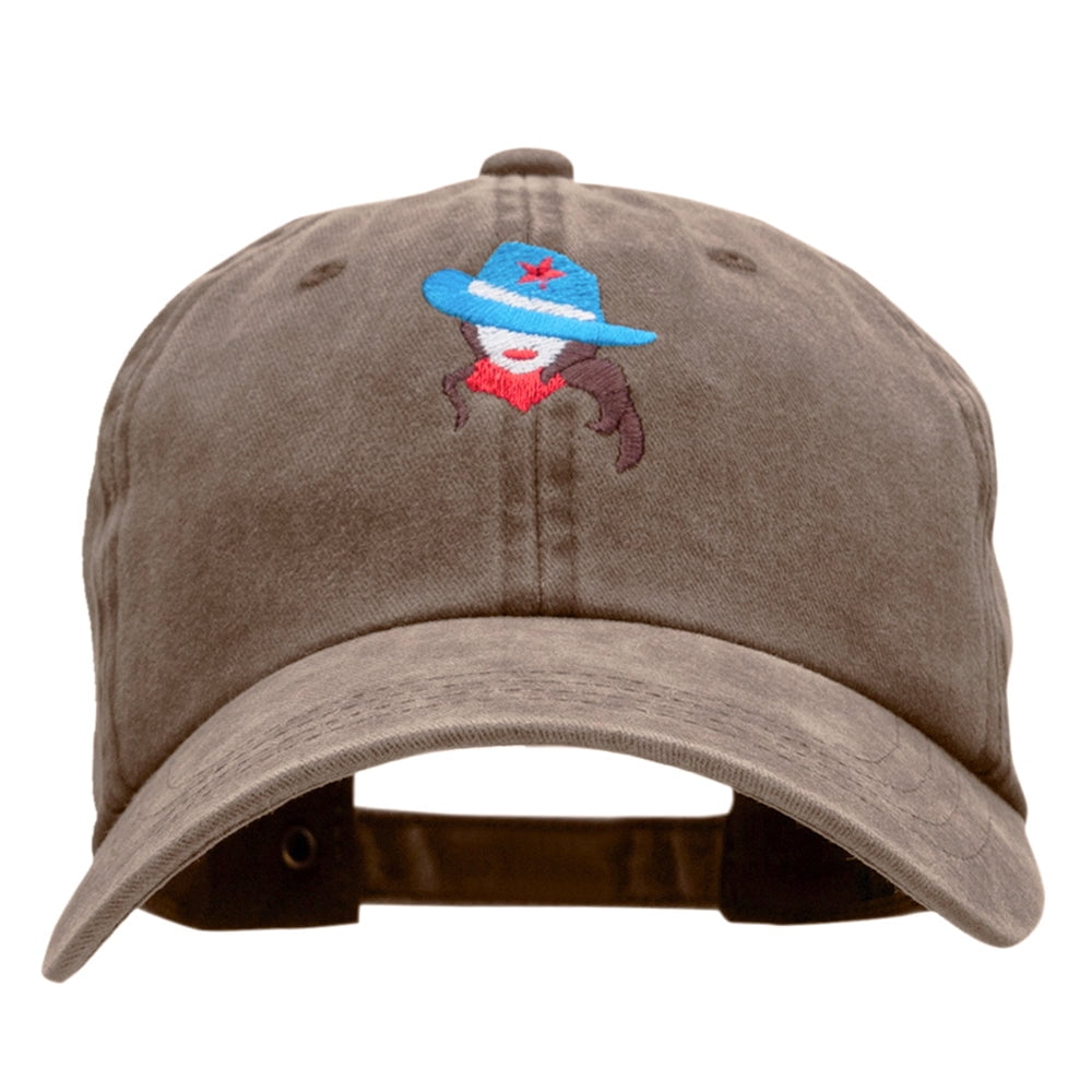 All American Cowgirl Embroidered Unstructured Cotton Cap - Khaki OSFM ...
