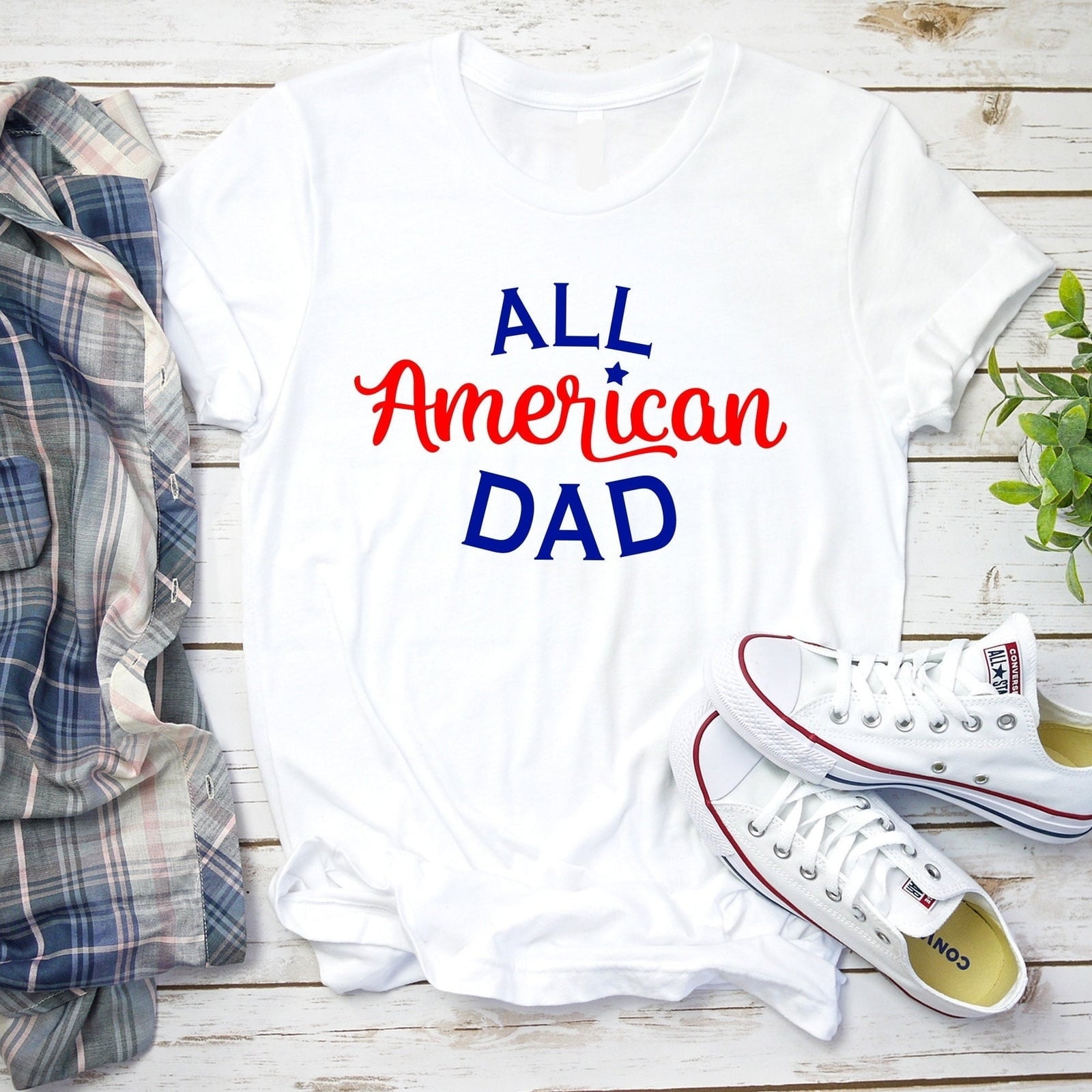 All American Dad- Fourth of July Adult T Shirt - Independence Day ...