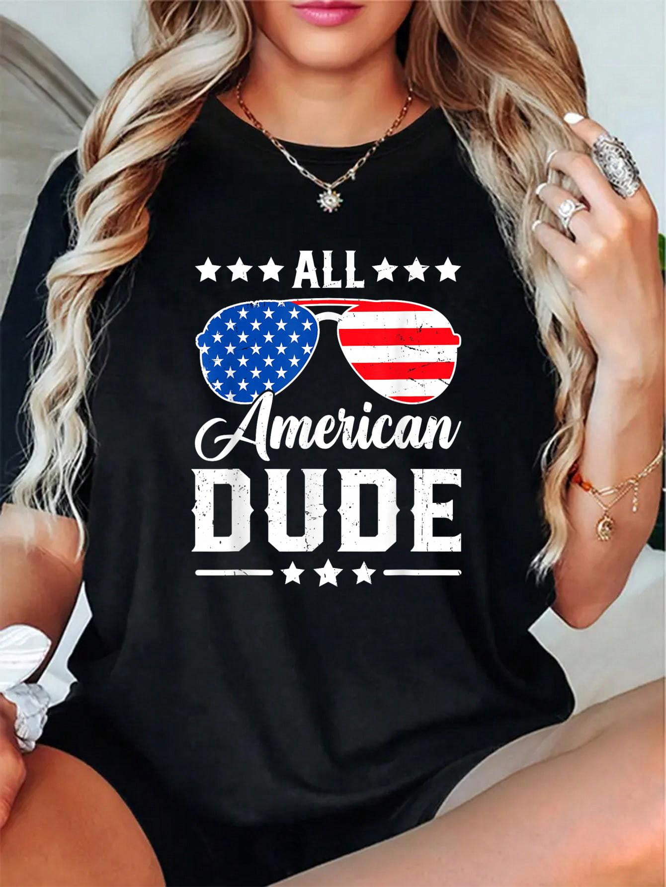 All American Dude 4th of July Funny USA Matching T-Shirt - Walmart.com