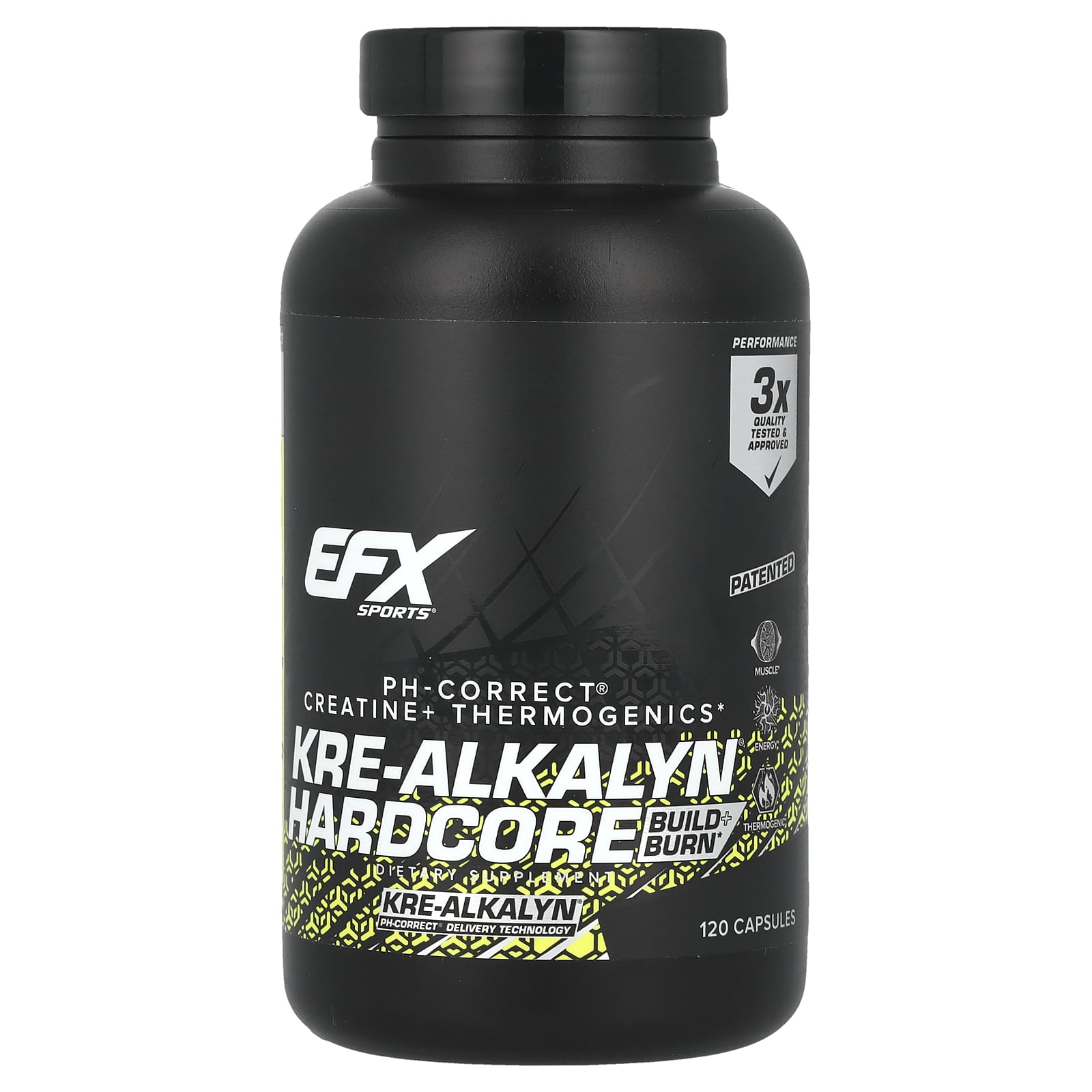 All American EFX Kre-Alkalyn Hardcore Pre-Workout Capsules, Fat Burner ...