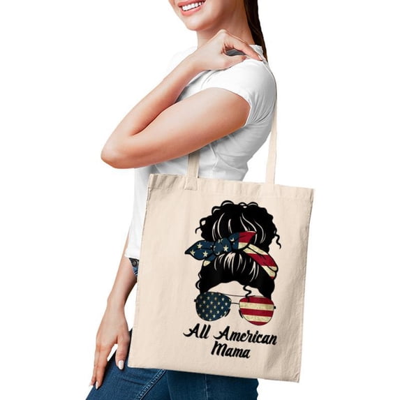 All American Mama 4Th Of July Girl America Flag Usa Tote Bag - Walmart.com