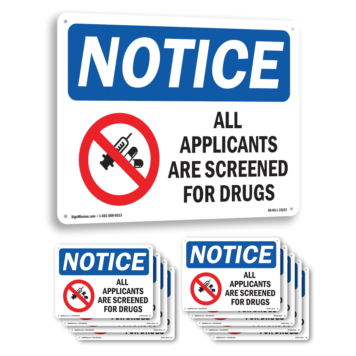All Applicants Are Screened For Drugs OSHA Notice Rigid Plastic Sign 10 ...