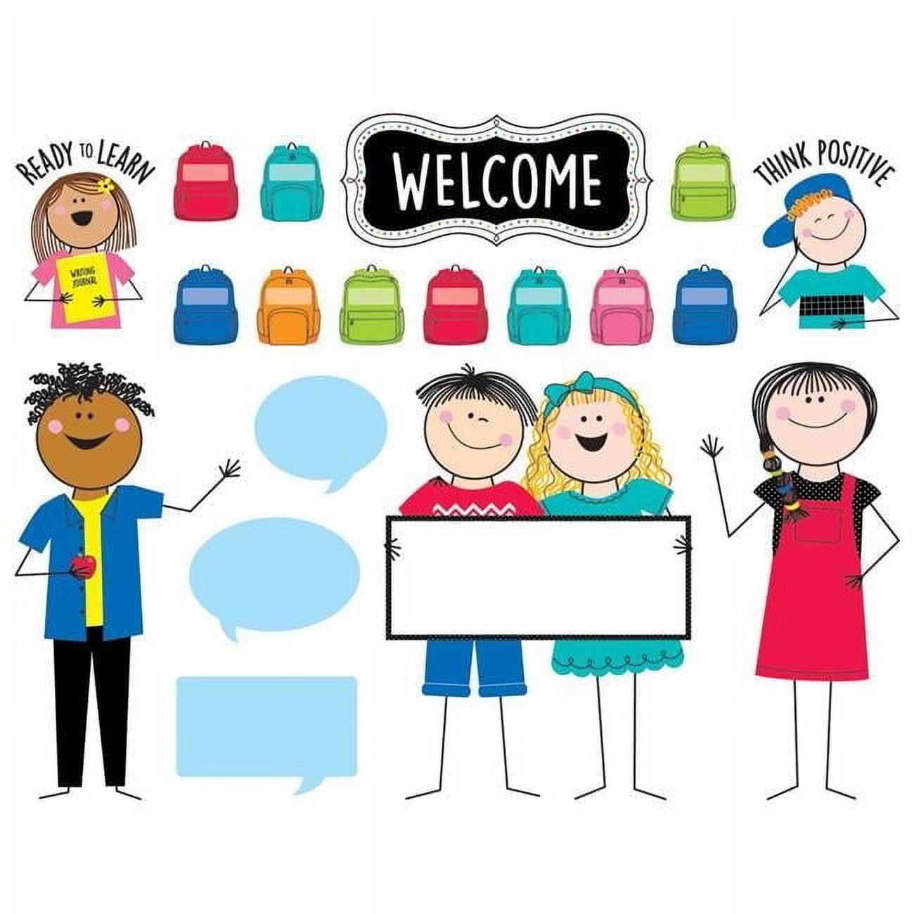 All Are Welcome Bulletin Board Stickers Set for Kids, 41 Piece ...