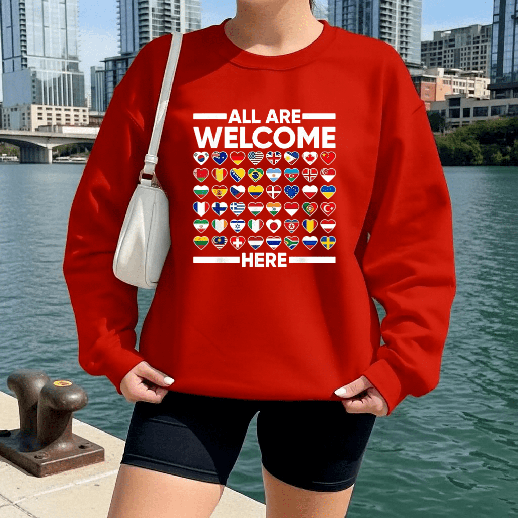 All Are Welcome Here ESL Virtual Teacher Classroom Sweatshirt, for Men ...