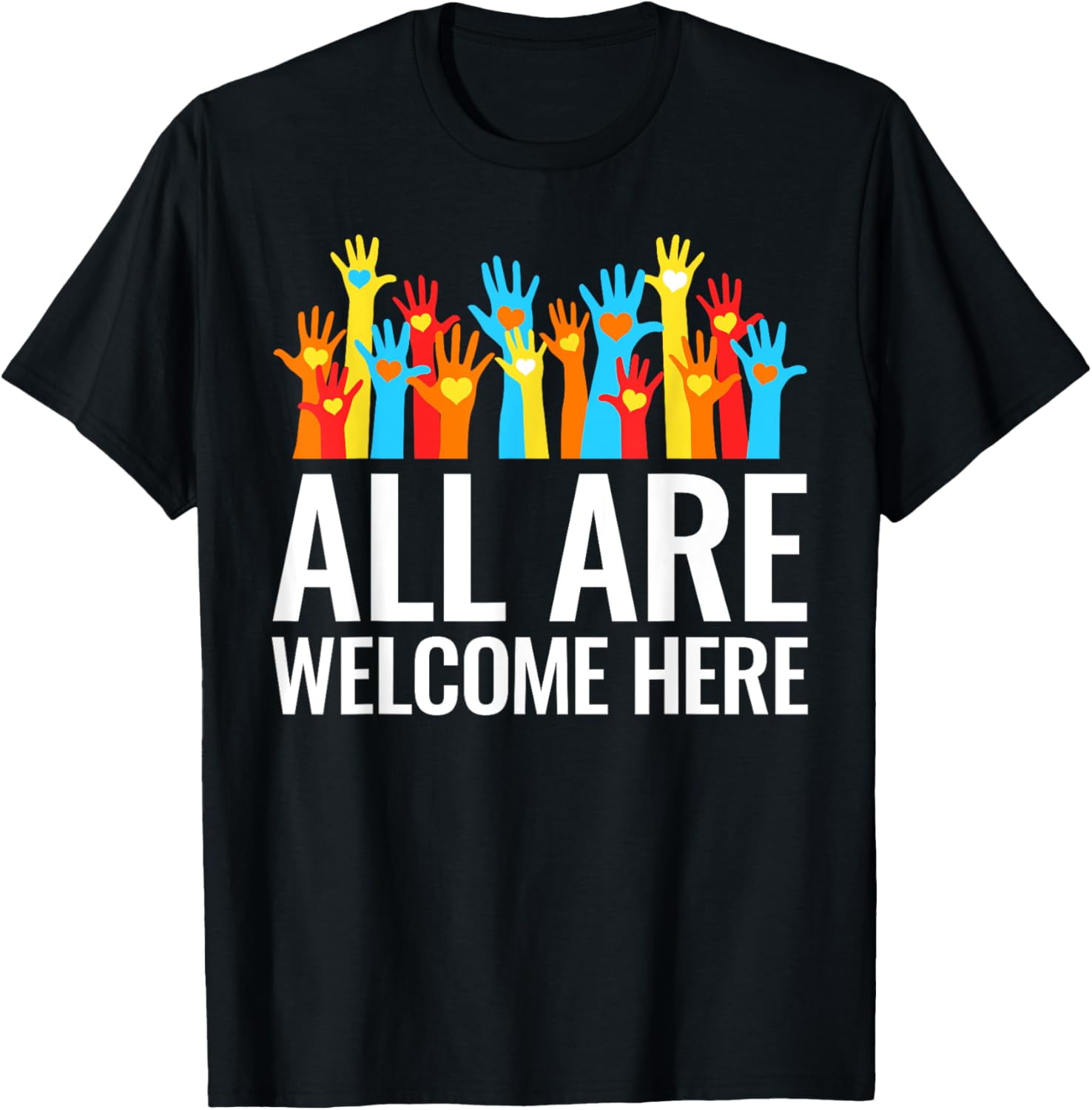 All Are Welcome Here Immigrant Rights Diversity Gift T-Shirt - Walmart.com