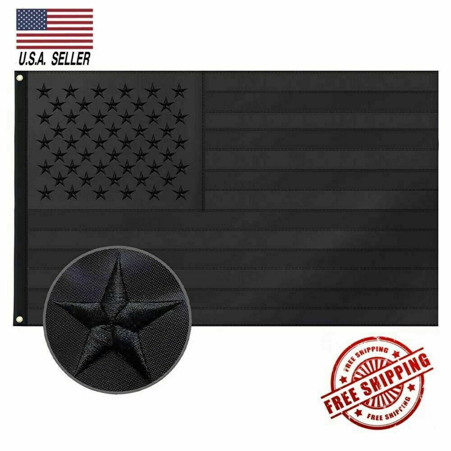 All Black American Flag