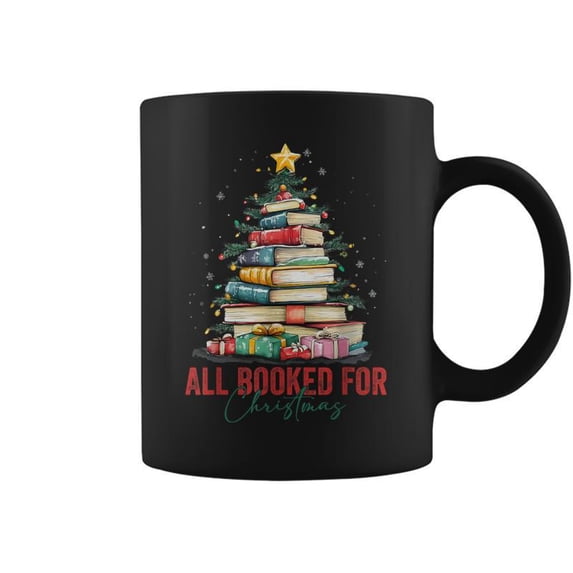 All Booked For Christmas Book Christmas Tree Lights Bookish Coffee Mugs ...