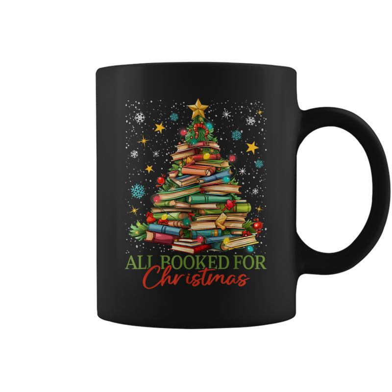 All Booked For Christmas Book Christmas Tree Lights Teacher Coffee Mugs ...