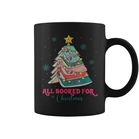 All Booked For Christmas Book Lover Christmas Book Tree Coffee Mugs ...