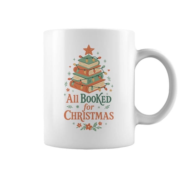 All Booked For Christmas Book Tree Reading Bookworm TriBlend Coffee ...