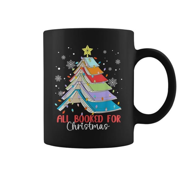 All Booked For Christmas Books Book Christmas Tree Lights Coffee Mugs ...