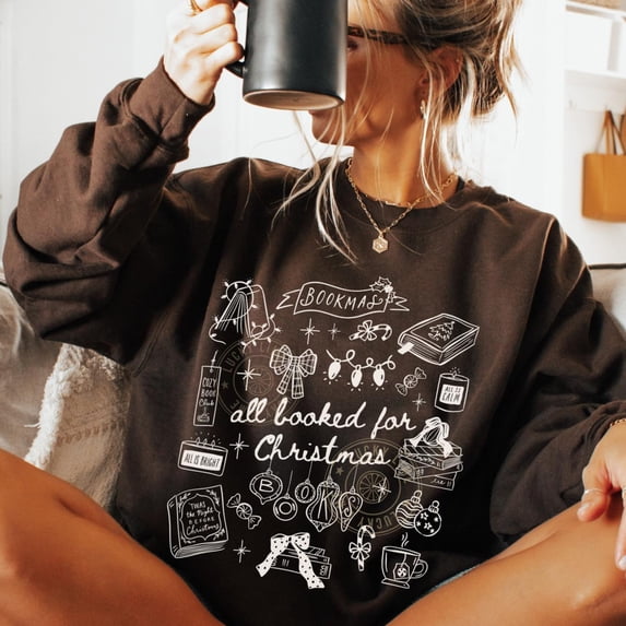 All Booked For Christmas TShirt Bookworm TShirt Book Lover Gifts ...